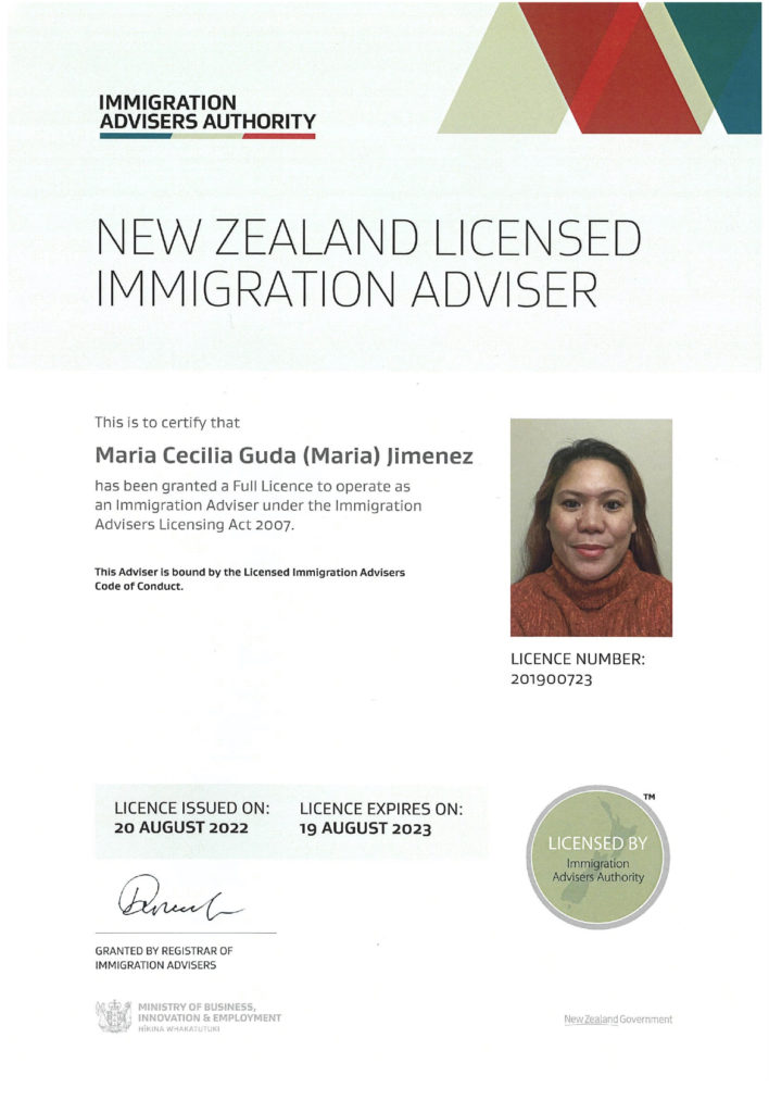 Licence - Jimenez Immigration